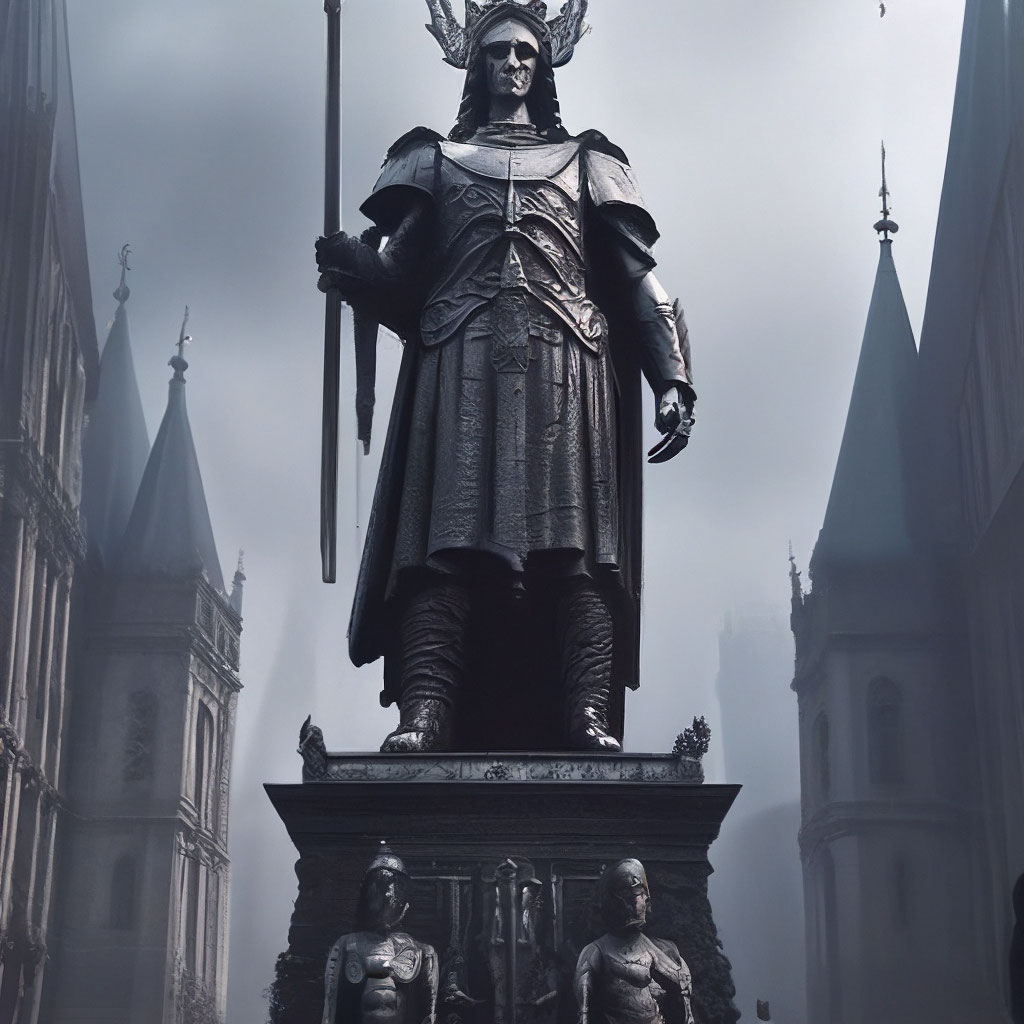 "A huge statue of the emperor stands in the middle of the city in ...