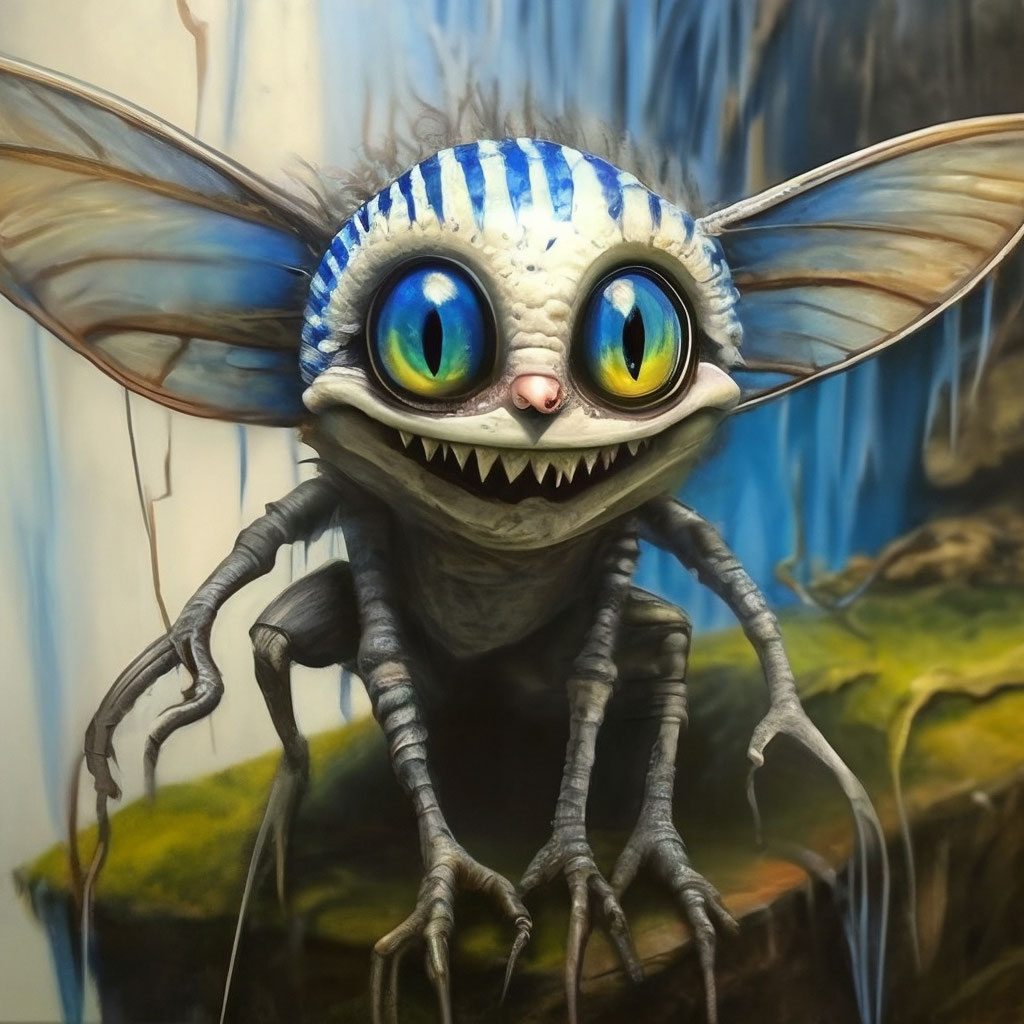 "🖌🖌🖌🖌 Photorealism, cheshire fly, huge grotesque eyes, doll-like ...