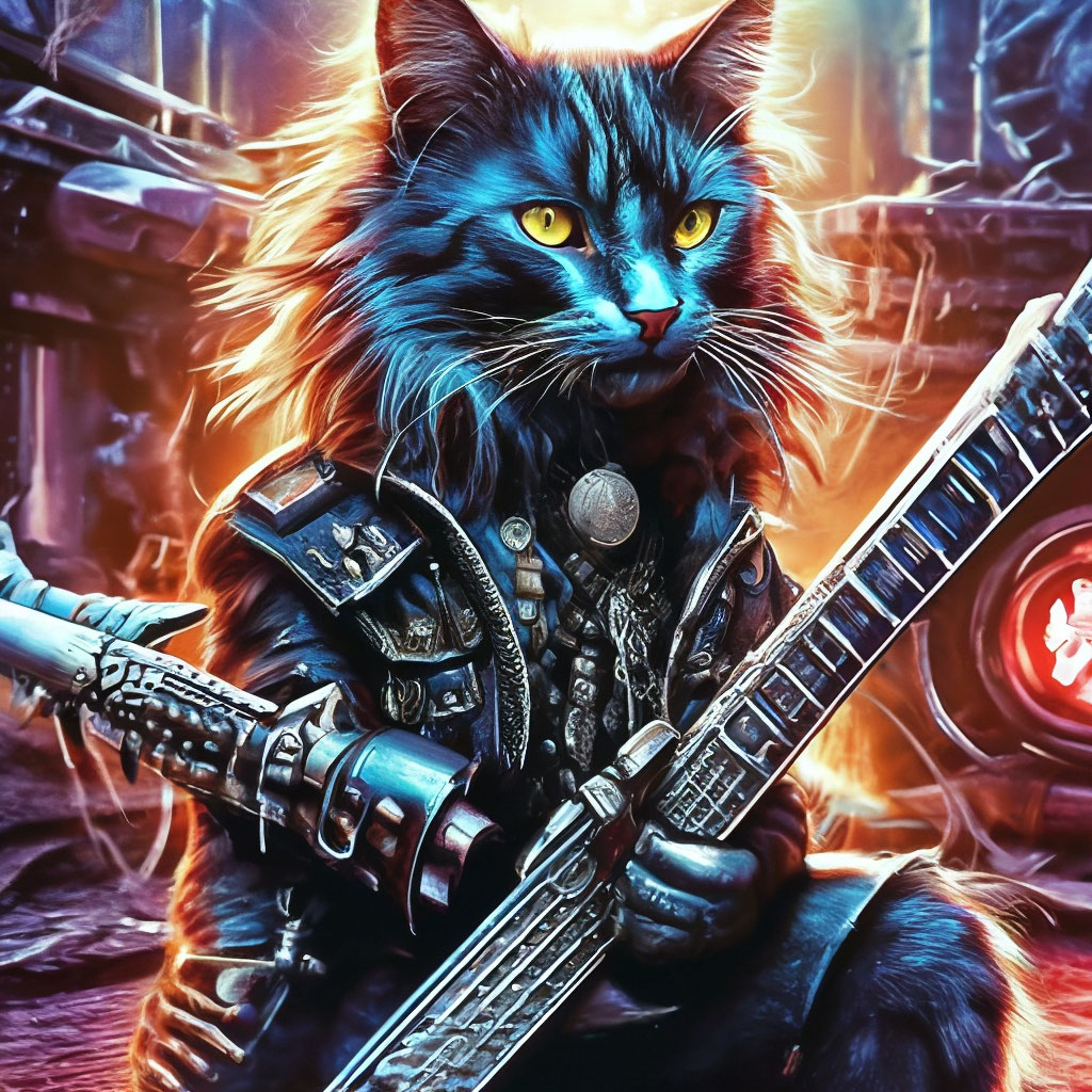 "Thrash metal cats, professional photo, realistic, high detail" — image ...