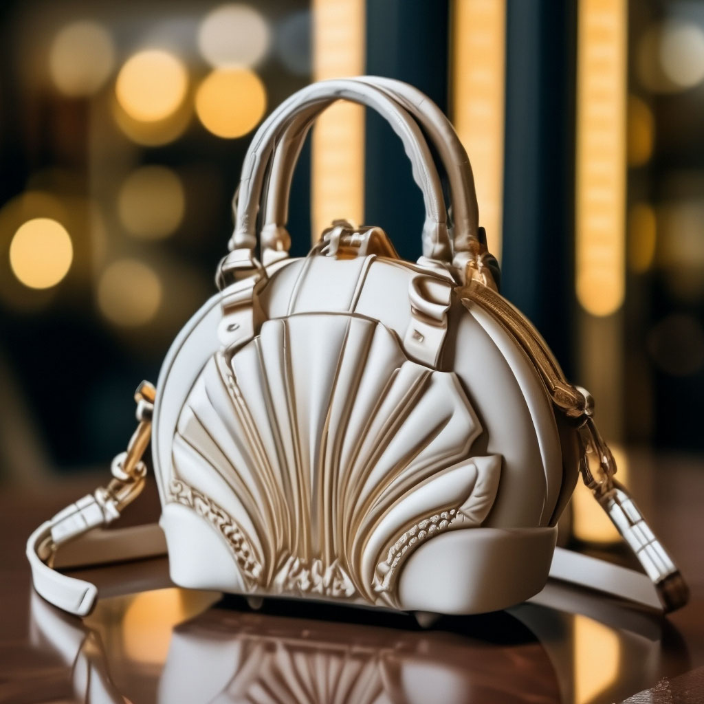 "Shell-shaped bag, many small details, high detail, clarity ...