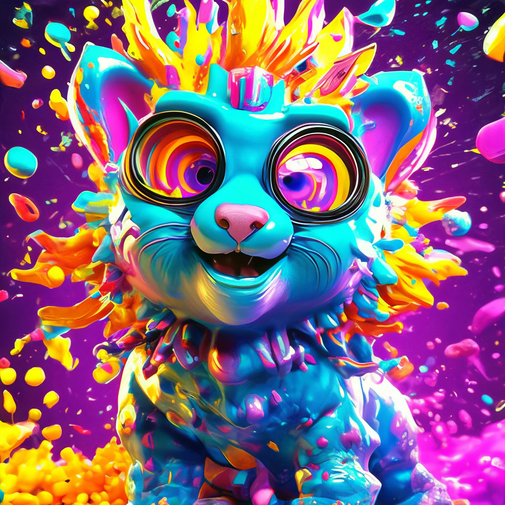 Funny Animal 3D Color palette, magic, in full post, full body ...