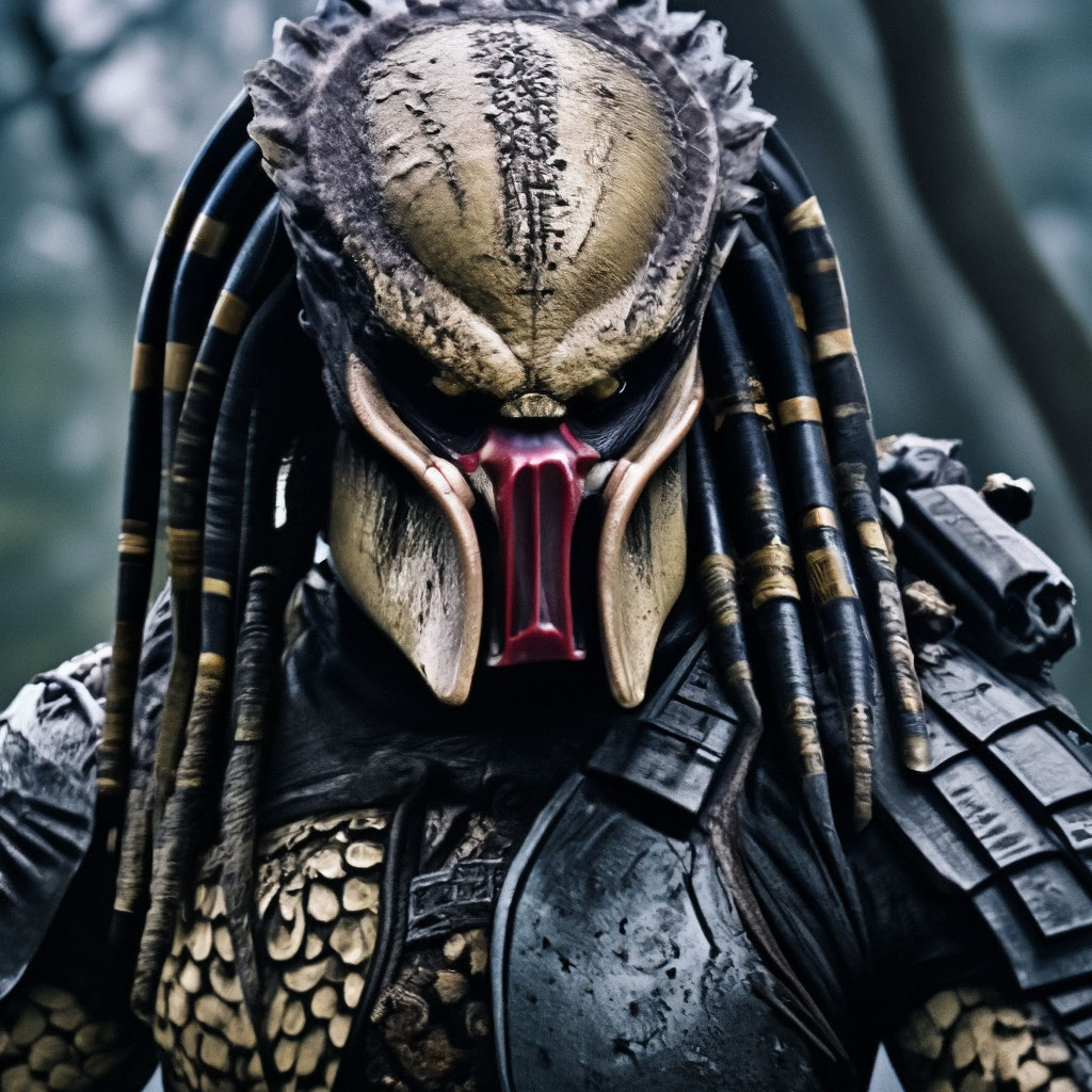 "Predator predators without a mask" — image created in Shedevrum