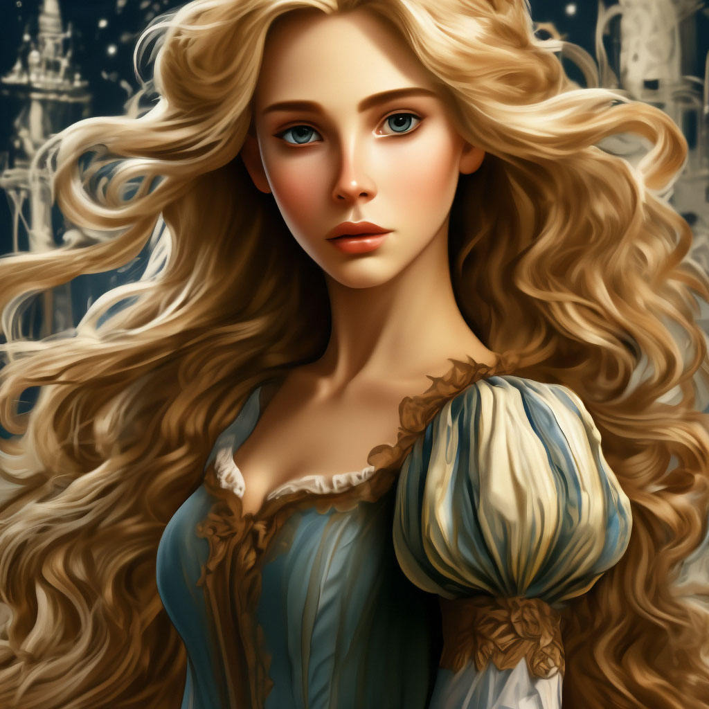 "Fairy tale. Rapunzel. Watercolour. Detailed drawing. Ink drawing. High ...