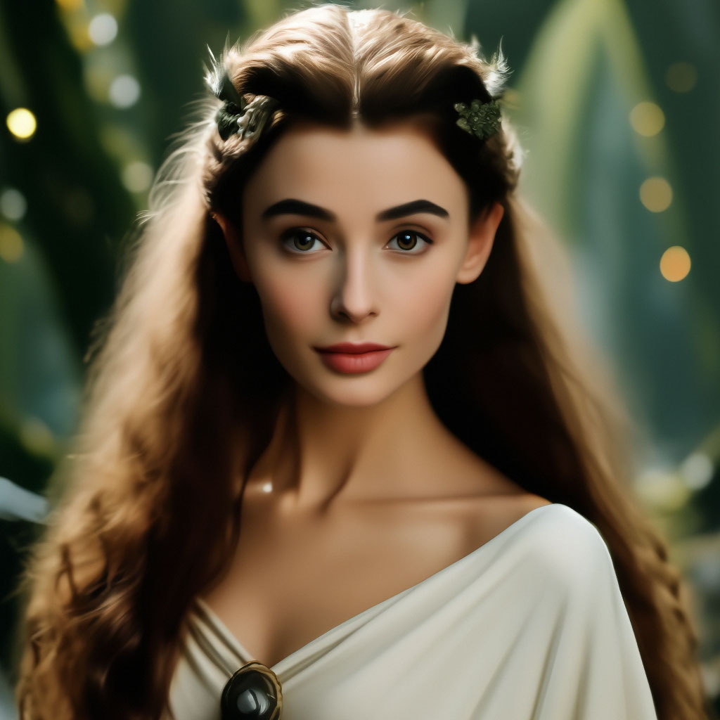 "Audrey Hepburn the elf from the Lord of the Rings" — image created in ...