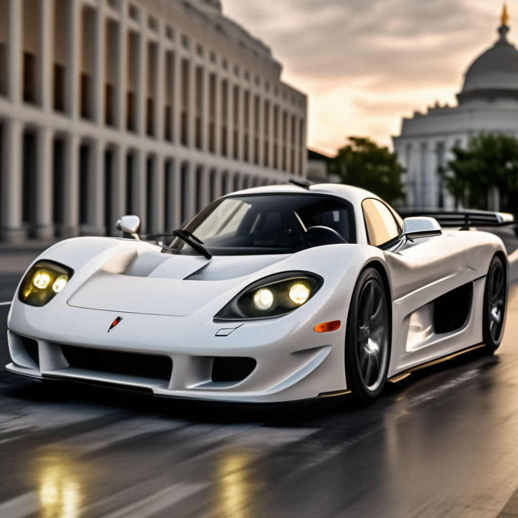 "Mosler MT 900 S, 2006, white color, background road near the Capitol ...