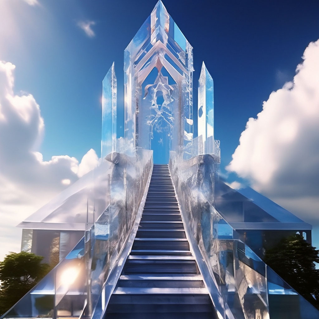"Crystal staircase to the sky art facade fantasy fascinates" — image ...