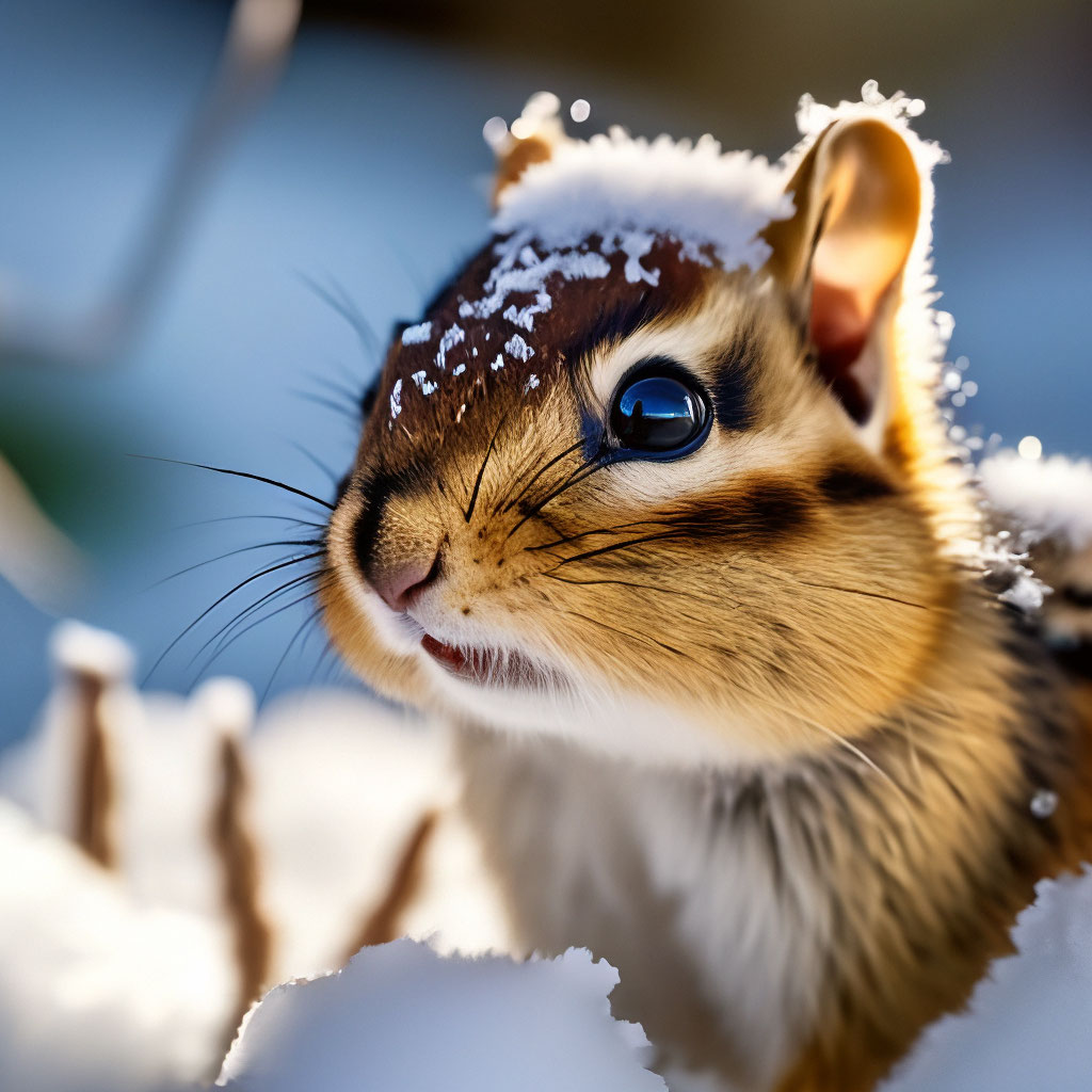 "The first snow on the nose chipmunk, surprise, field, spikelet mink ...