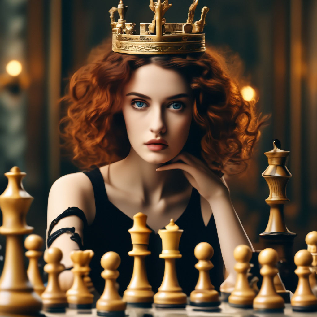 "The queen of chess" — image created in Shedevrum