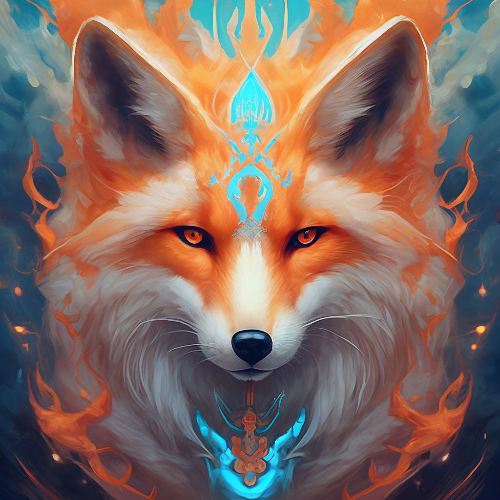 "Elemental fox" — image created in Shedevrum