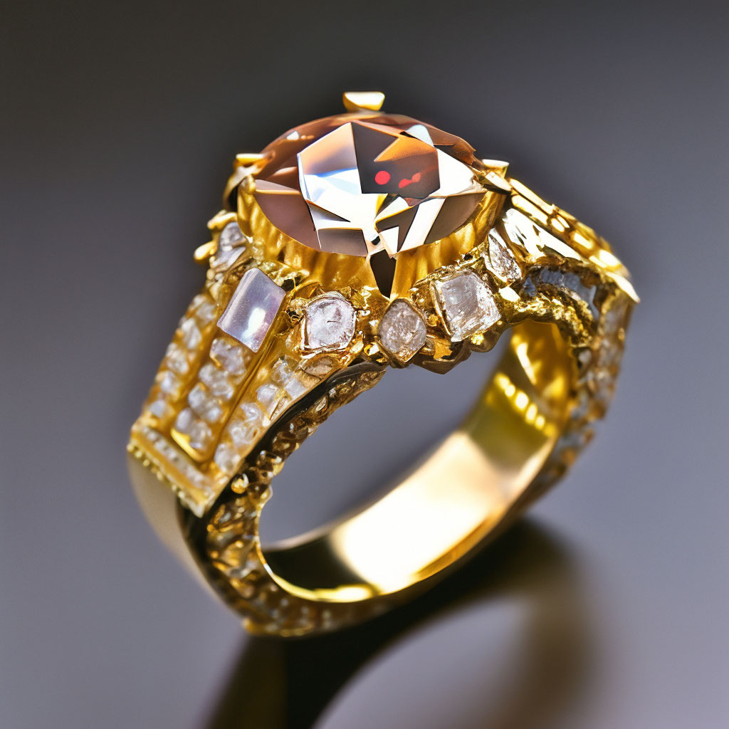 "Gold Diamond Ring, price tag 1,000,000$" — image created in Shedevrum