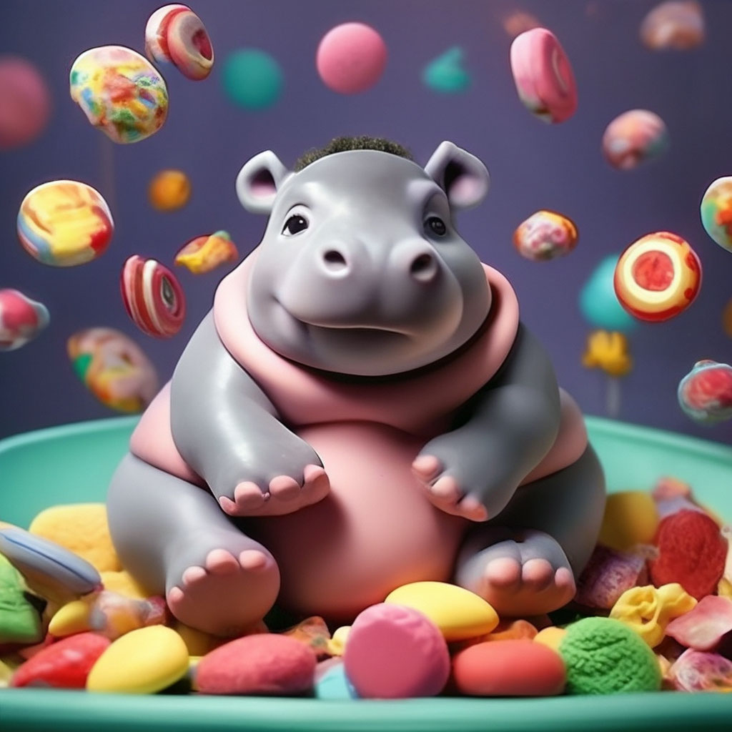 "Sleep my sweet little hippo, and your soft tummy, ate a lot of sweets ...