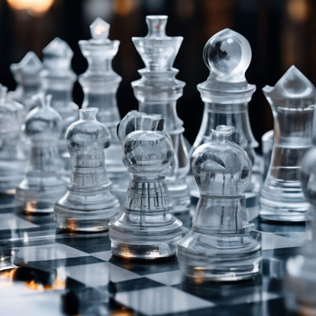 "Chess made of ice" — image created in Shedevrum