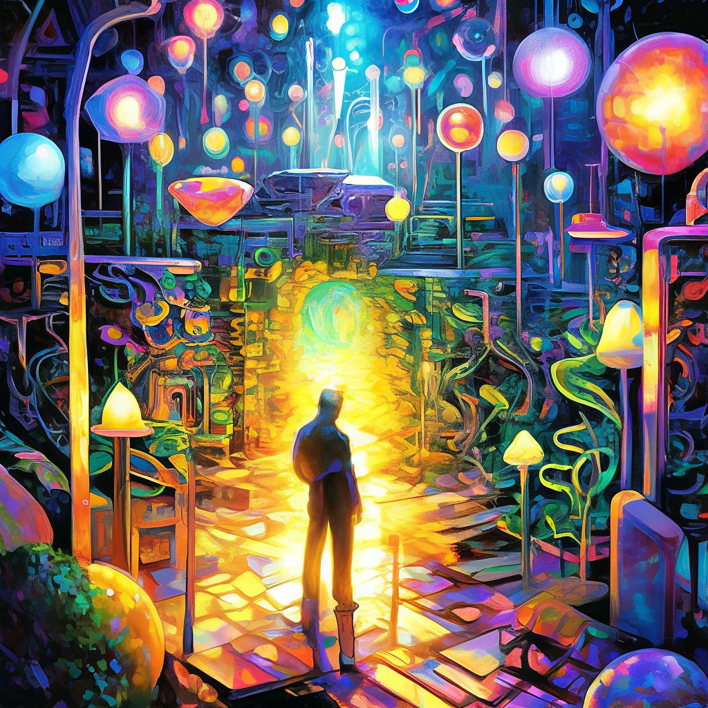 "A magical maze full of mysteries and mysteries surrounded by glowing ...