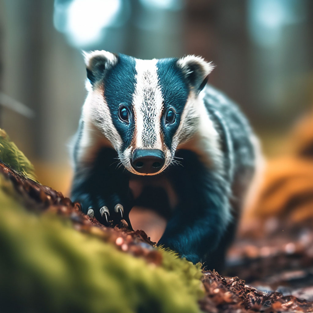"Badger on a walk .real photo, clarity, beauty, aesthetic, realistic ...