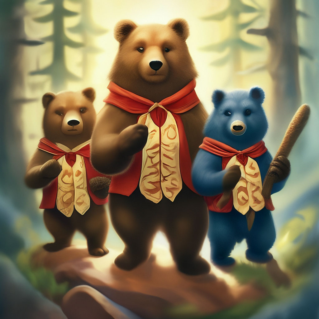 "Three Bears (fairy tale)" — image created in Shedevrum