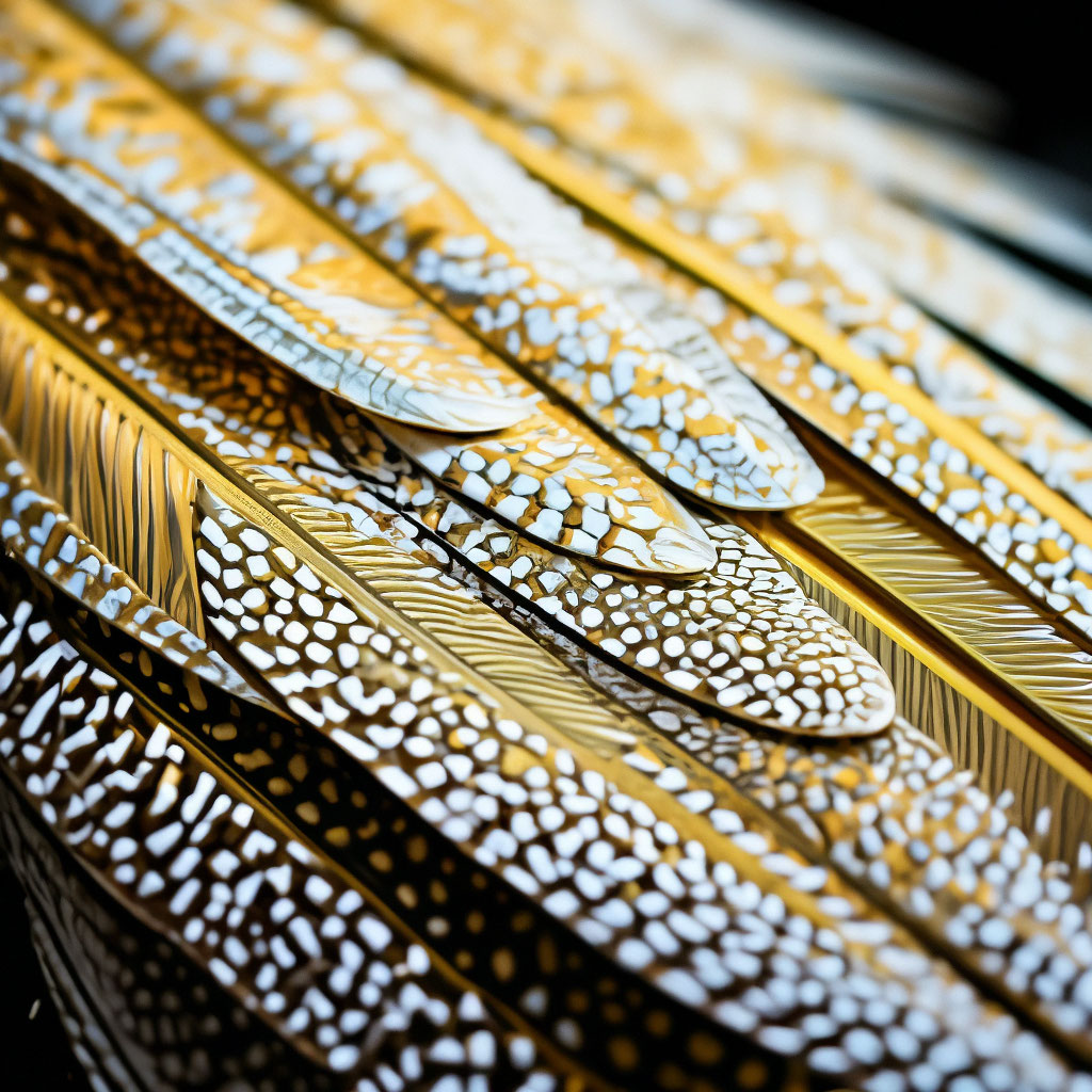"White golden raven, close-up, zentangle pattern on feathers, high ...