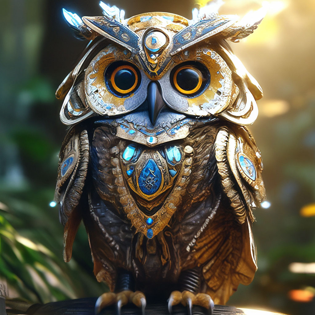 "Shaman owl, extremely cute, full height, rendering art, high ...