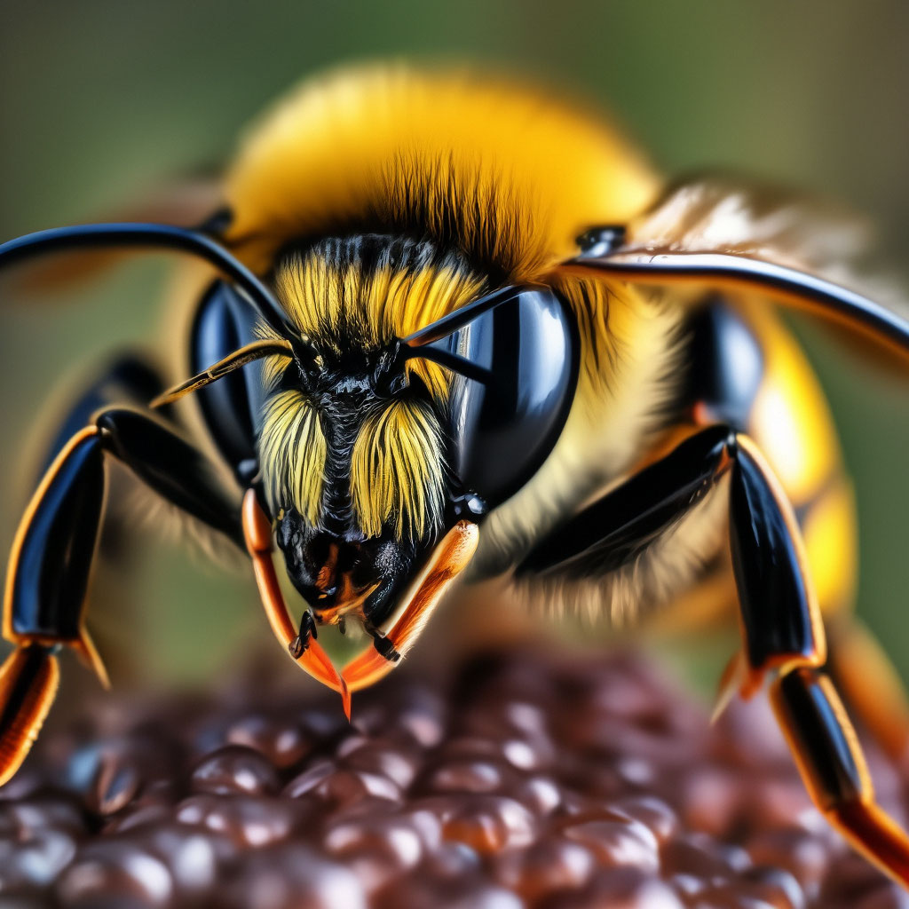 "Insect world, close-up bumblebee, hyperrealism, macro photography ...