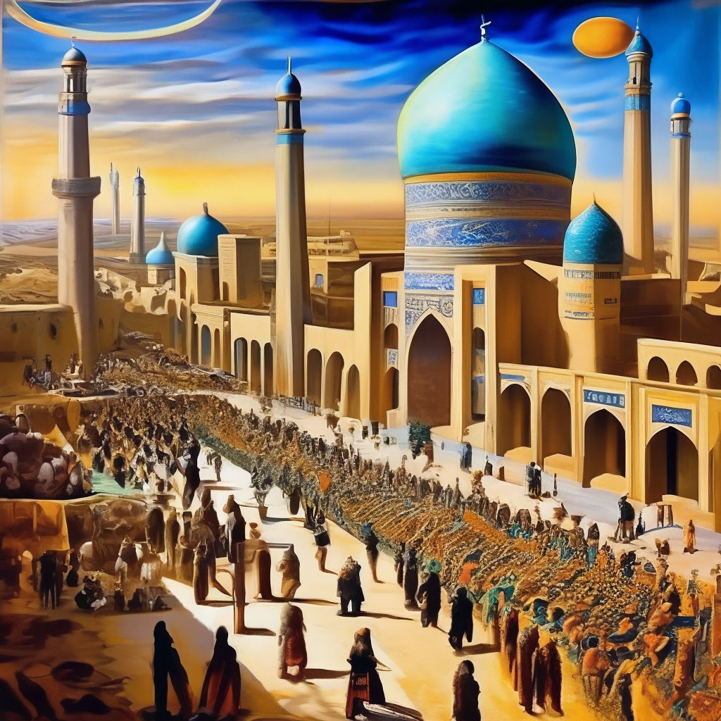 "Registan in Samarkand , dev random, surrealism in the style of ...