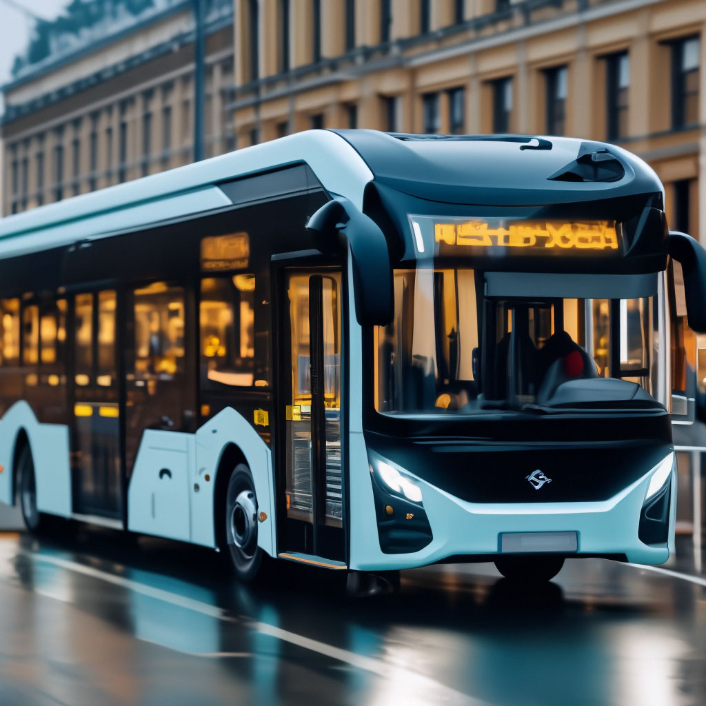 "Electric bus KAMAZ-6282, 4k, professional photo" — image created in ...