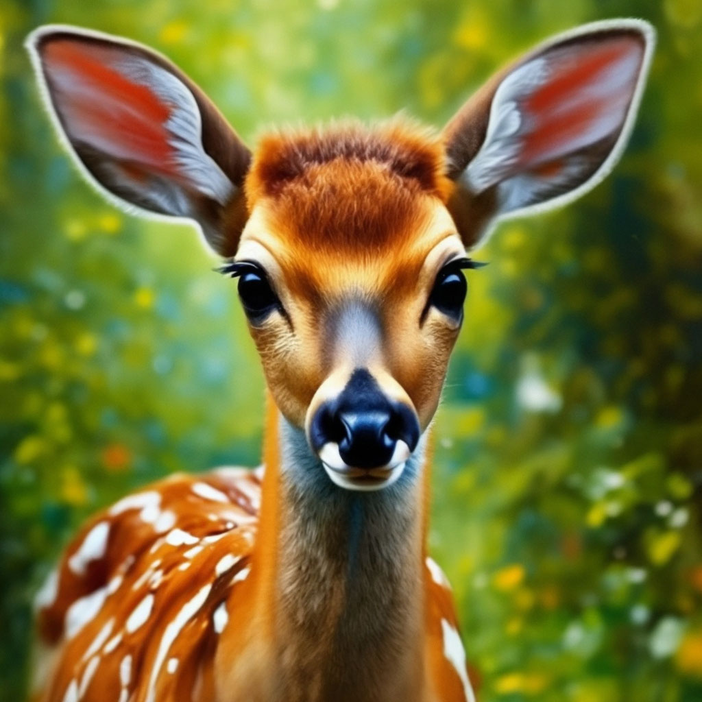 "Watercolor drawing, photorealism, fairy Fawn, pixel elaboration, high ...