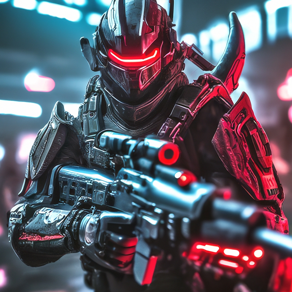 "Cyber demon stalker special forces with elite sniper weapons in their ...