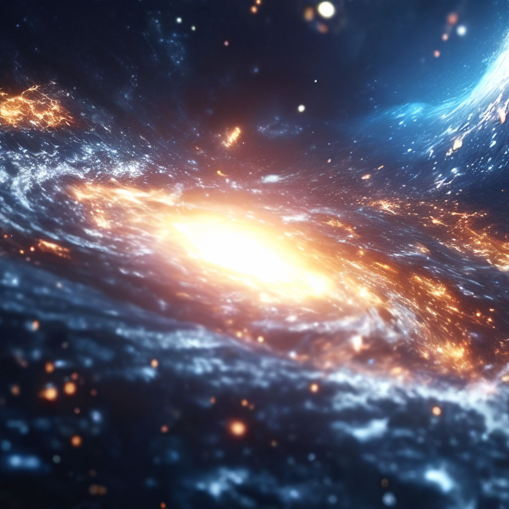 "The flicker of the galaxy in outer space,cold space around, attention ...