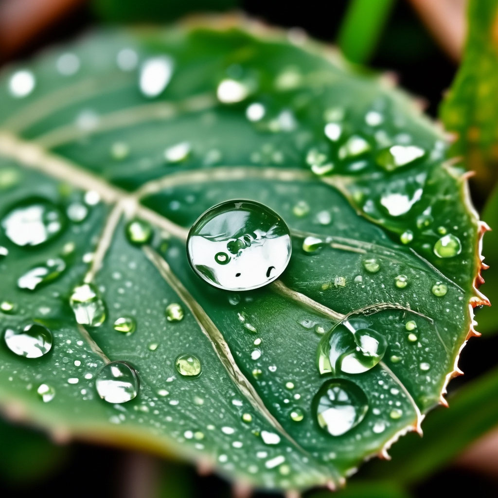 "One drop of dew leaves the leaf" — image created in Shedevrum