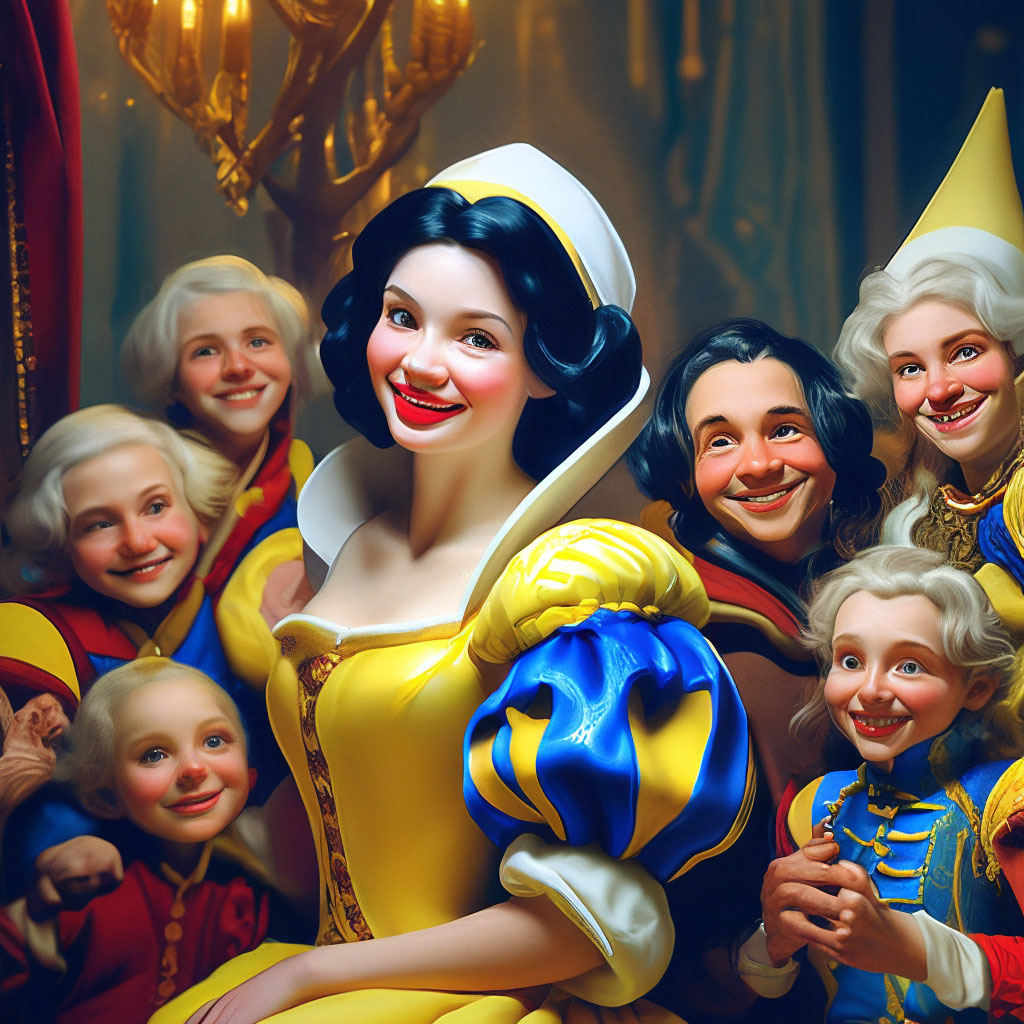 "Snow white and the seven dwarfs, fantasy, hyper-beautiful ...