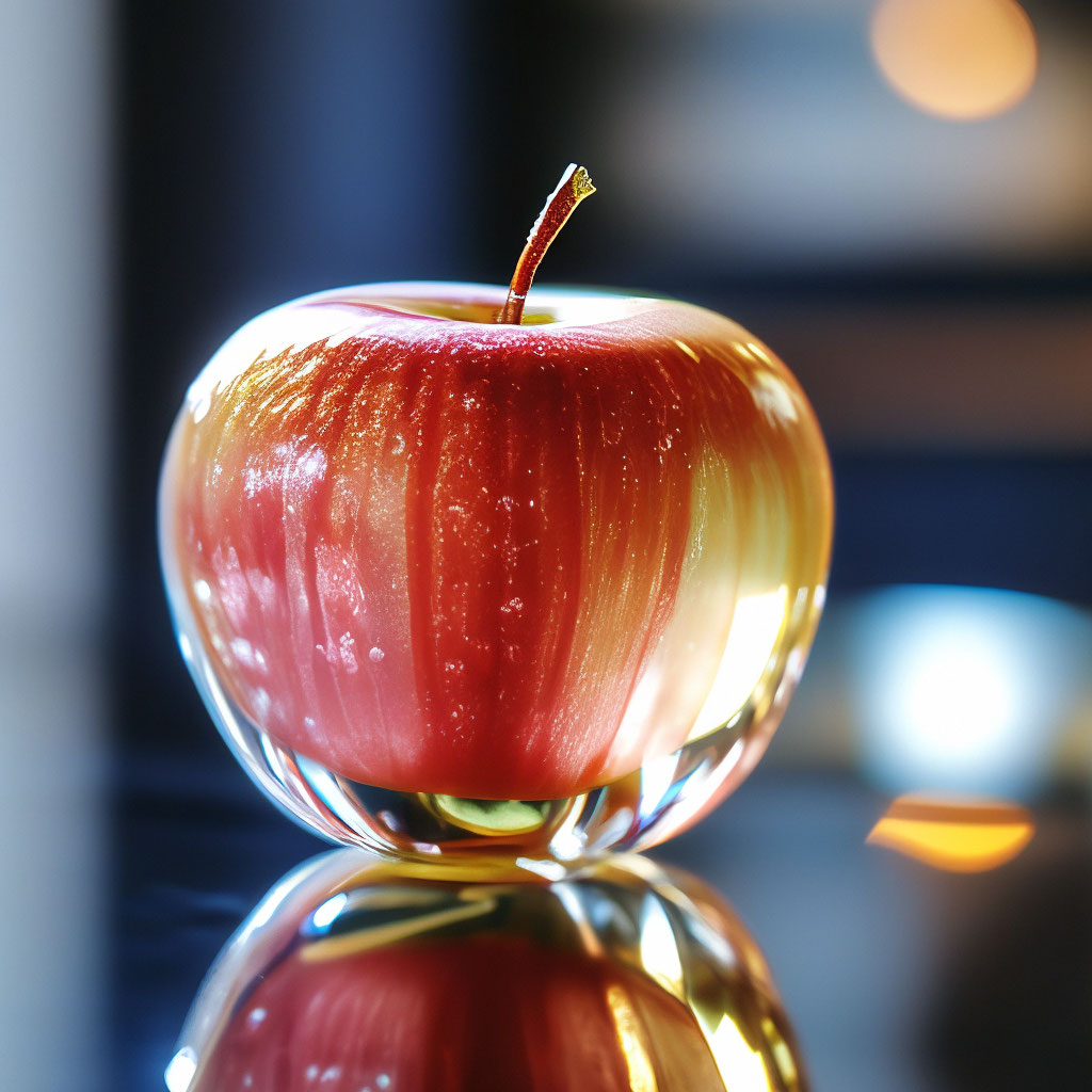 "An apple made of fine crystal. beautifully.gently.sophisticated.high ...