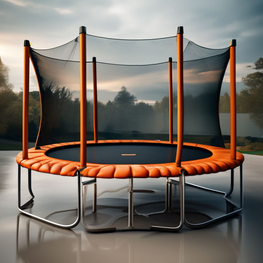 "Orange trampoline" — image created in Shedevrum