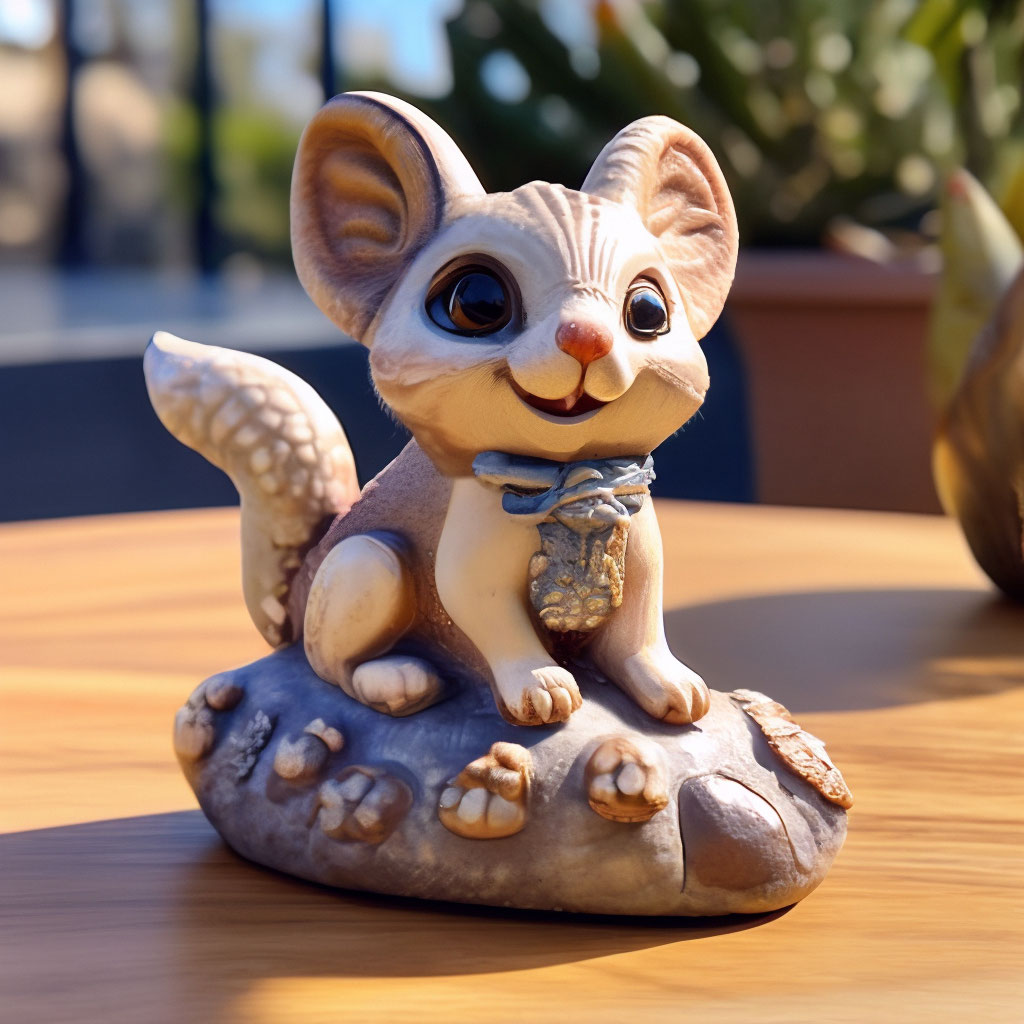 "Cute jerboa on a rock, detailed, 3d, sun, decorations, high resolution ...