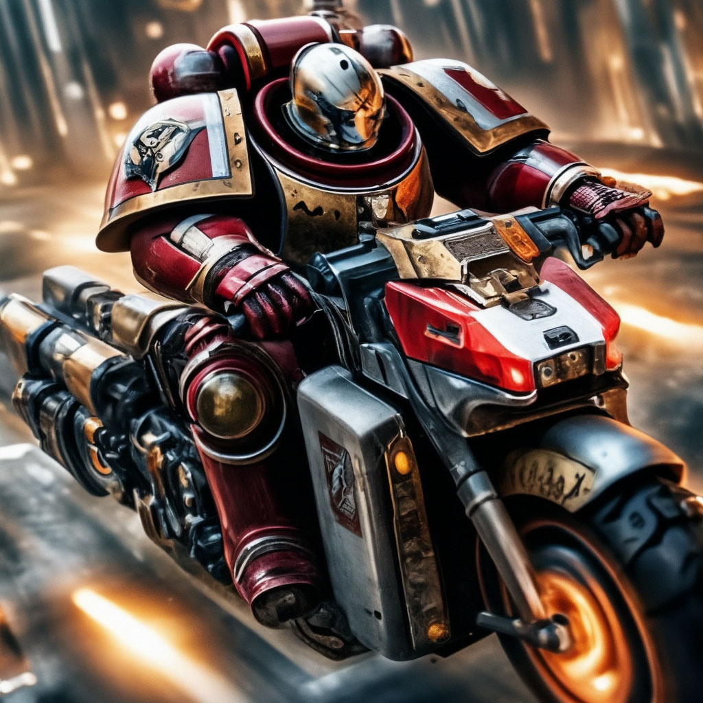 "Warhammer 40k, an astartes from the Order of the White Scars, sitting ...