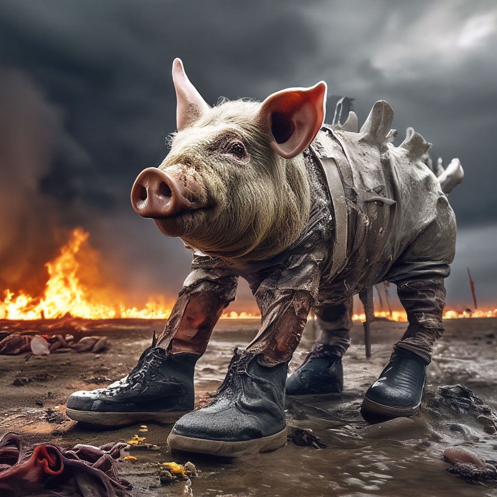 "Toxic pig in shoes" — image created in Shedevrum