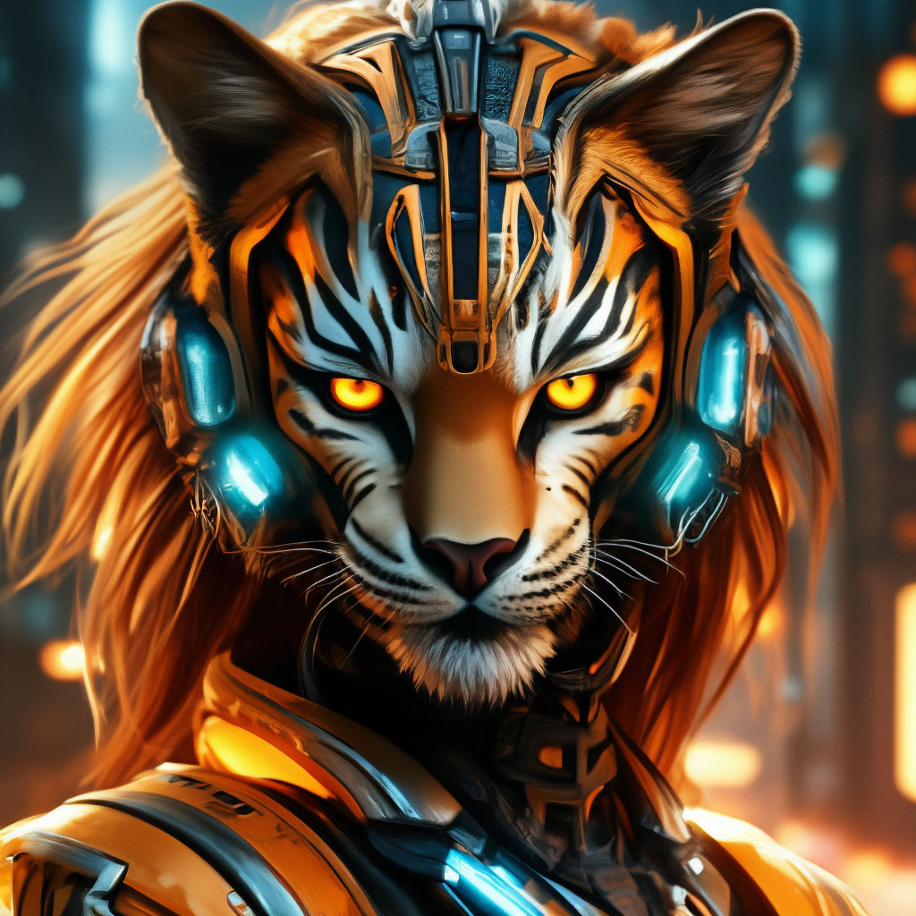 "A tigress with a human face" — image created in Shedevrum