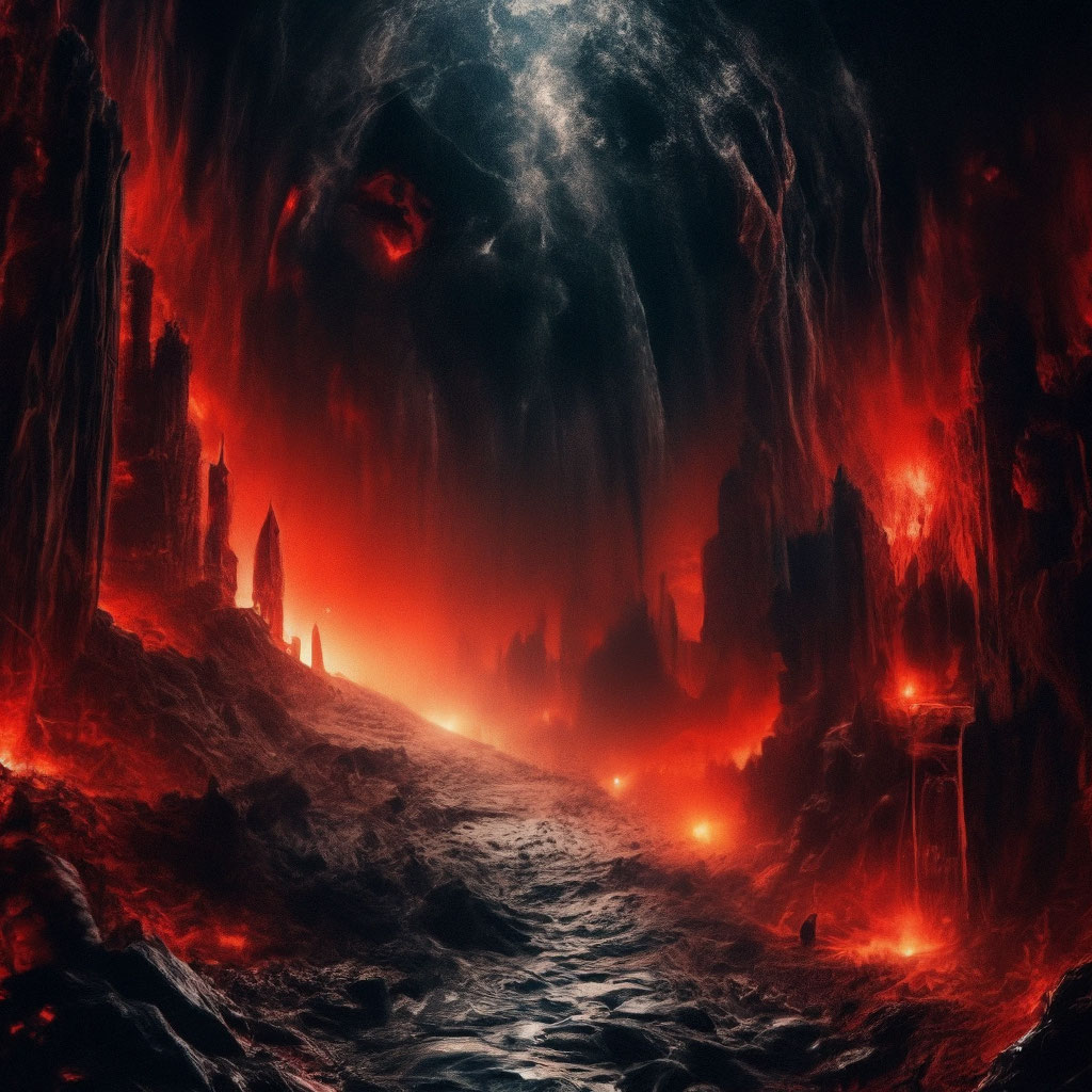"The abyss of hell" — image created in Shedevrum