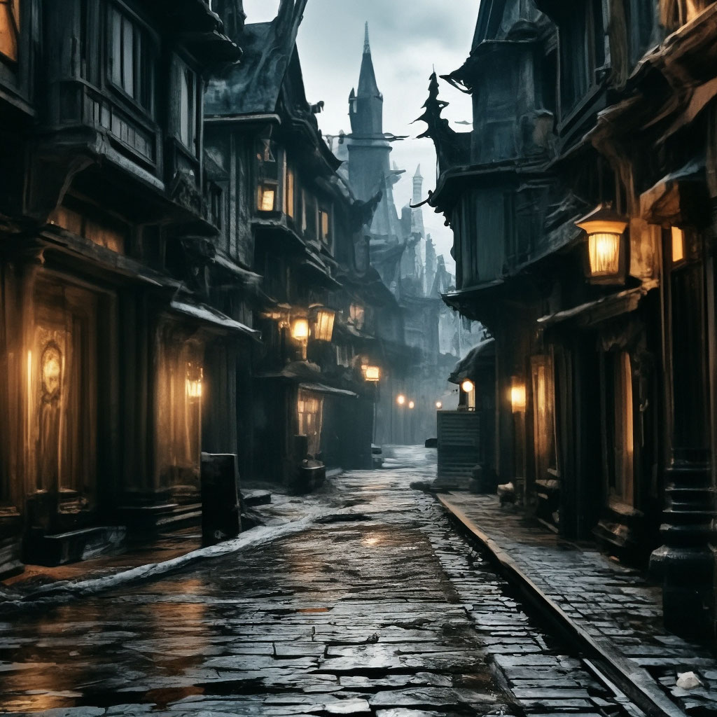 "Bloodborne, character, twilight, narrow street" — image created in ...