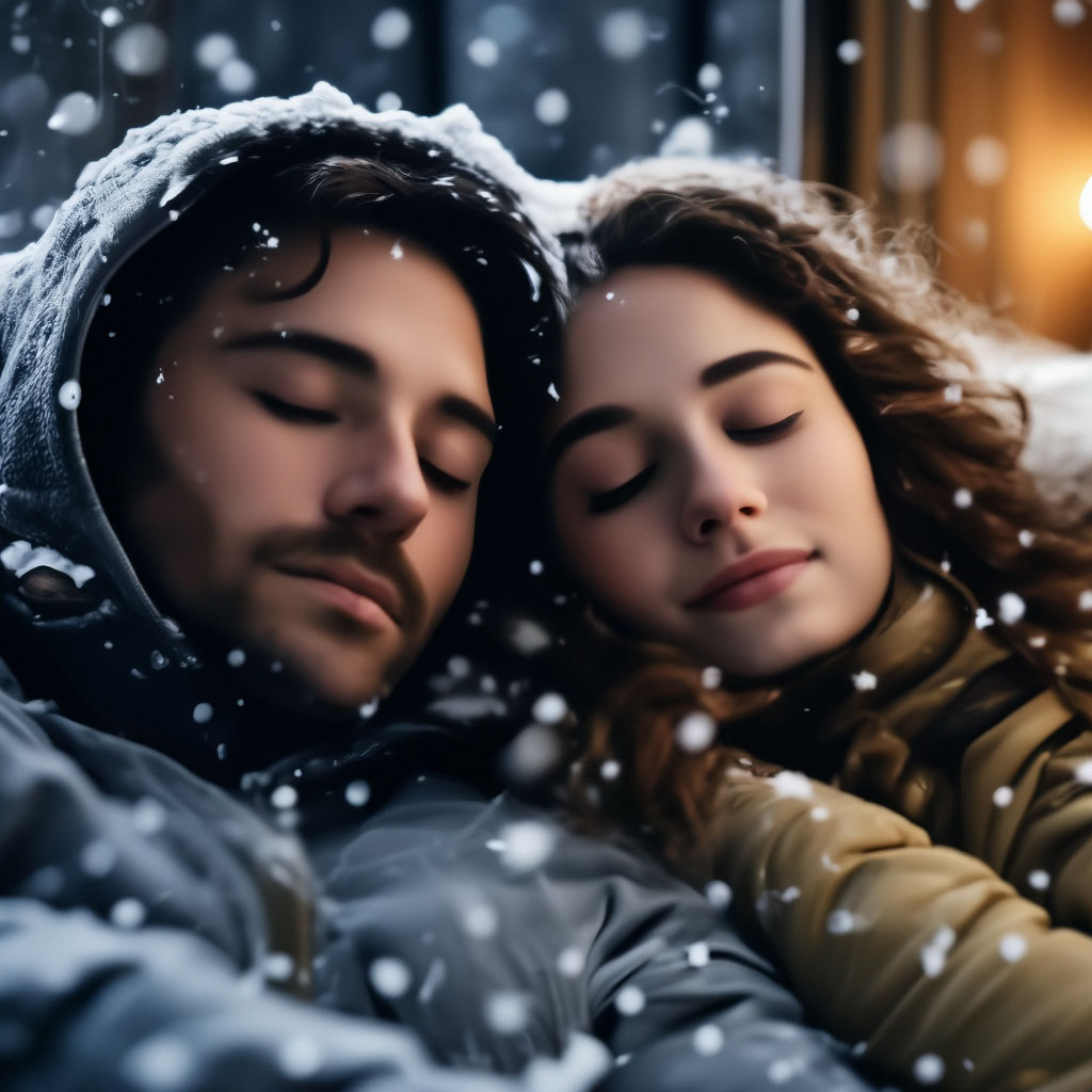"Spooning snow in the way, it's a big night, why aren't you sleeping ...