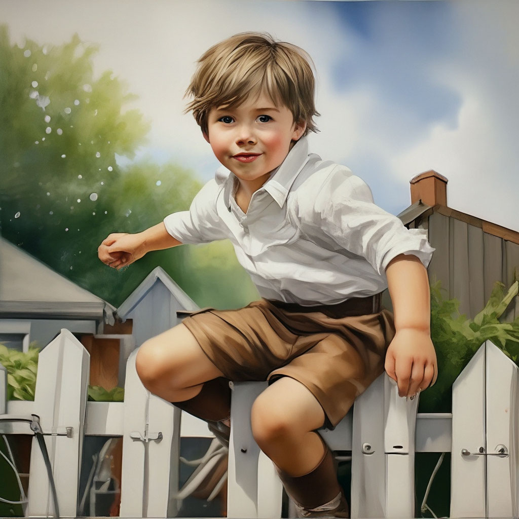 "The boy is 5 years old. in a white shirt and brown pants, caught ...