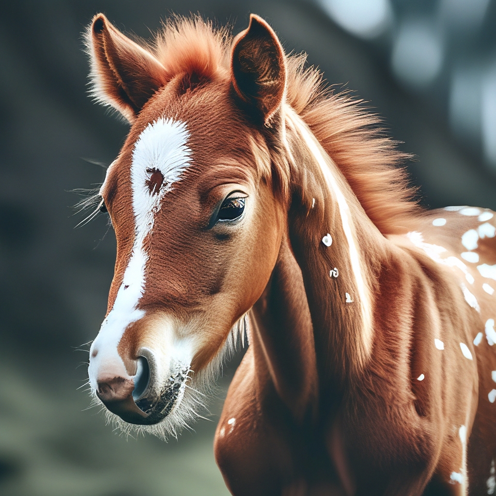 "Red foal with white spots horse,aesthetically pleasing, beautiful ...