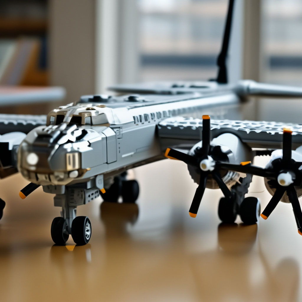 "TU-95 lego" — image created in Shedevrum