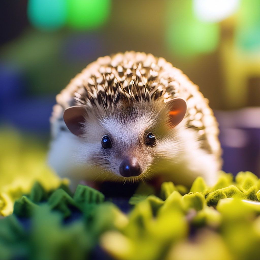 "Cute hedgehog, realistic, minecraft style, 1/250s, professional photo ...