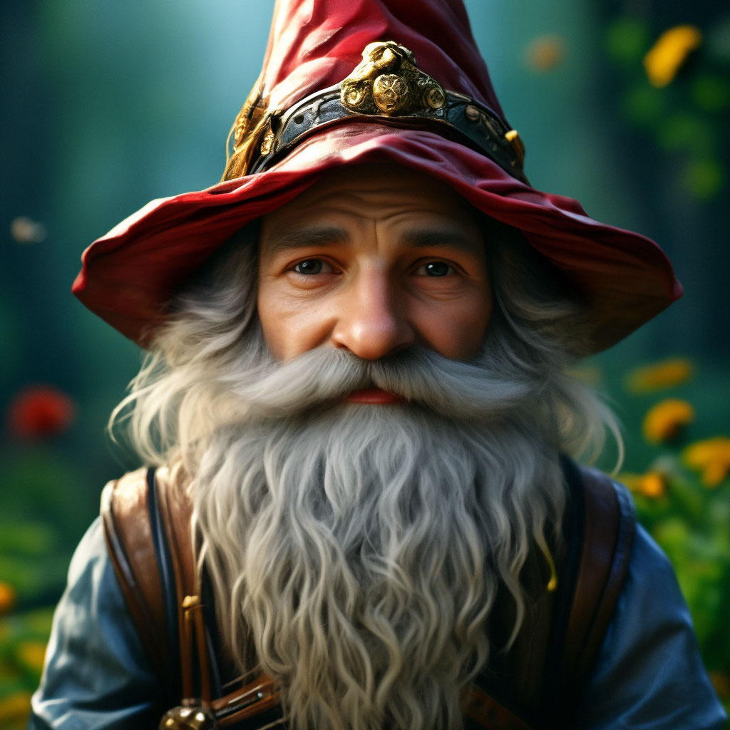 "Flower gnome, vector graphics, hyperrealism, high quality ...