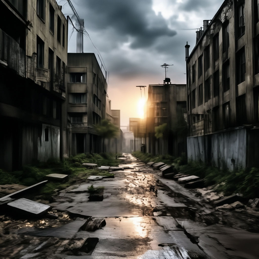 "In an hour from here to a clean alley" — image created in Shedevrum