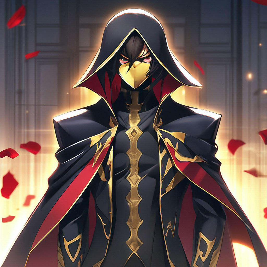 "A mysterious figure named "Zero" from the world of Code Geass wears a ...