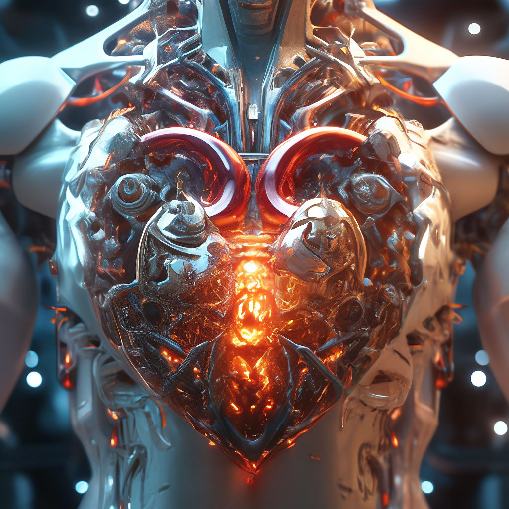 "Biomechanical heart of the masterpiece neural network installed in the ...