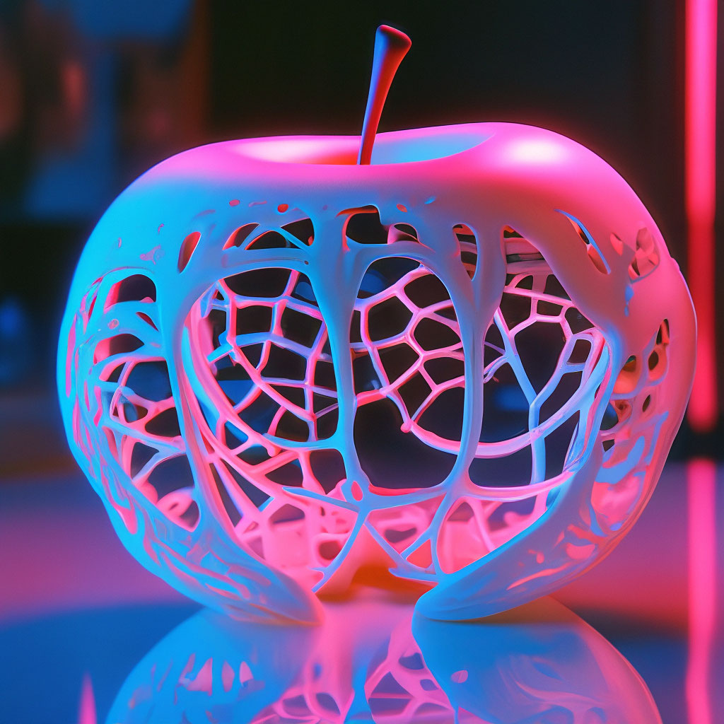 "The skeleton of an apple" — image created in Shedevrum
