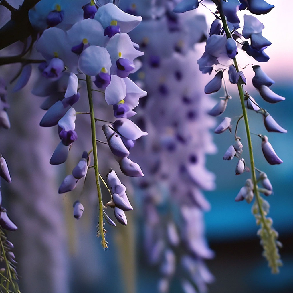 "Wisteria macro, realistic, professional photo, 64k" — image created in ...