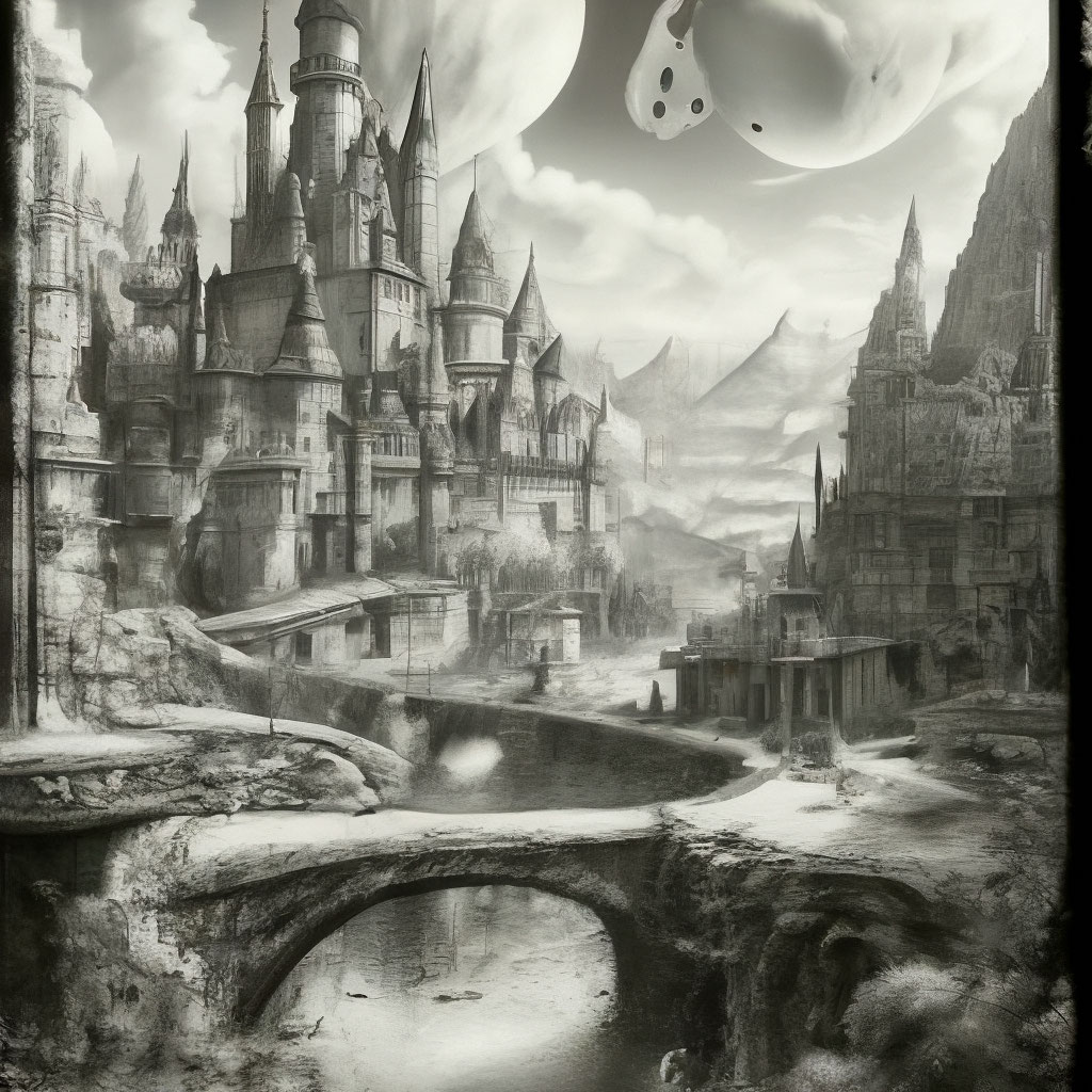 "Fantasy world, pencil drawing, high quality,high detail" — image ...