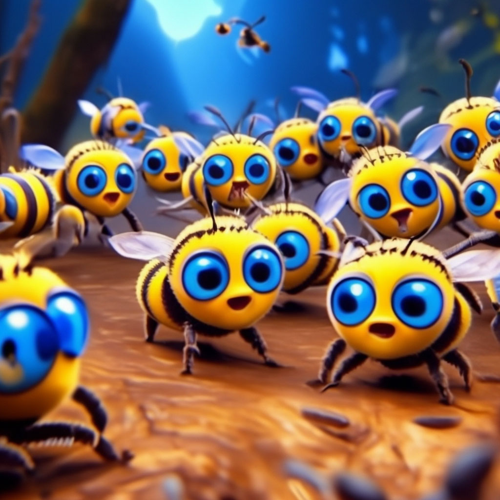 "Very cute very small very beautiful bees that all together look ...